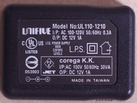 [UNIFIVE] UL110-1210(ユニファイブのACアダプター) [ジャンク] – nakamura