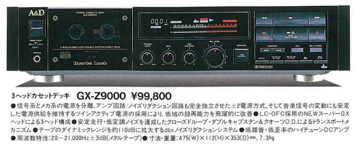 [A&D] GX-Z5000(1987年発売)のレビュー [カセットデッキ] – nakamura